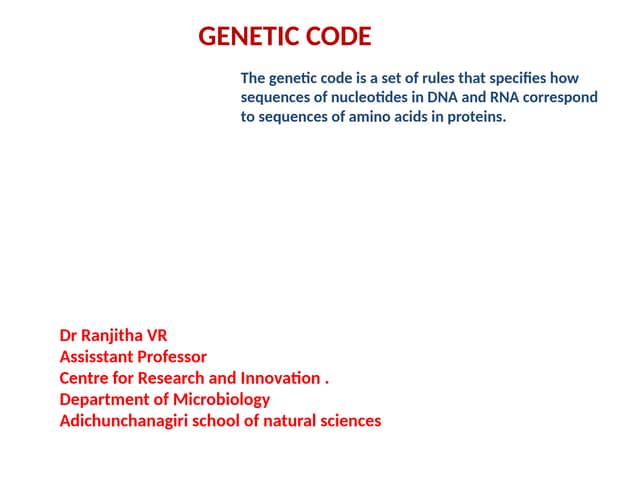 Genetic code | PPTX