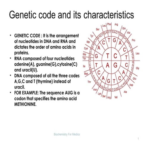 GENETIC CODE.pptFINAL.pptx on genetics study | PPTX
