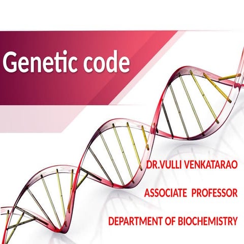 Genetic code definition and genetic code table | PPTX