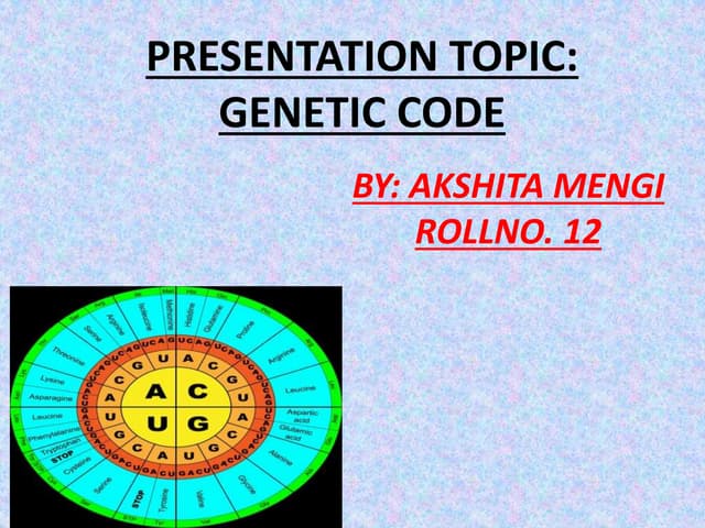 Genetic code ppt | PPTX