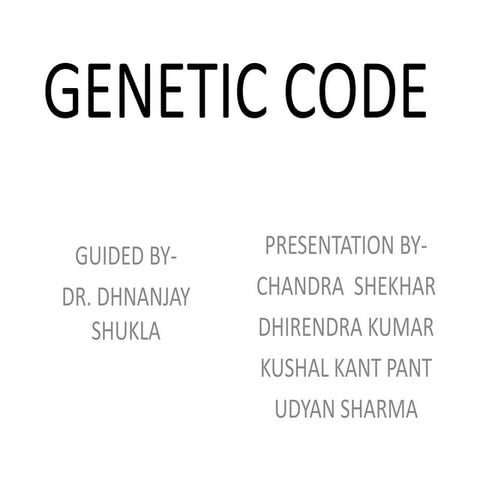 Genetic code | PPT