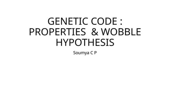 Wobble hypothesis | PPTX