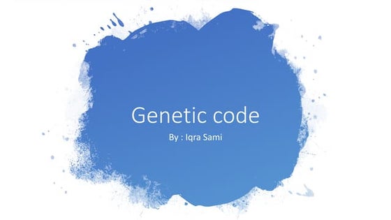 Genetic code and its properties | PPT