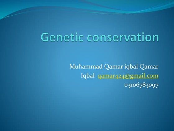 Genetics Chapter 24:Conservation Genetics | PPT