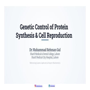 Genetic Control of Protein Synthesis & Cell Reproduction – High-Yield ...
