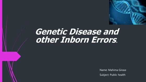 GENETICS community medicine presentation | PPTX