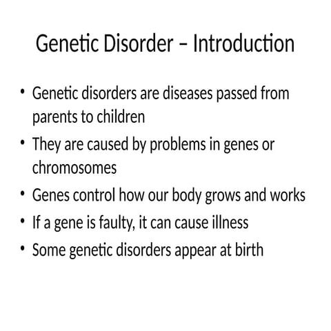 Genetic_Disorder_Presentation medical disorder | PPTX