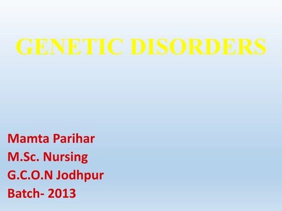 Human health and Chromosomal Disorders | PPT