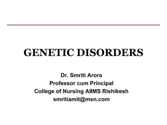 Genetic disorders pdf | PPT