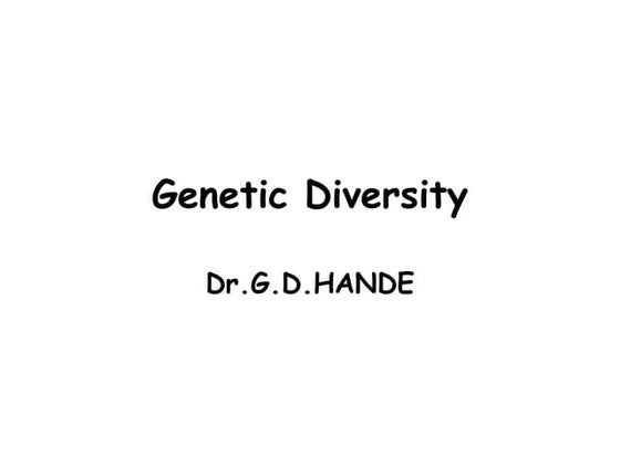Genetics Chapter 24:Conservation Genetics | PPT