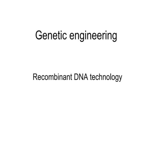 Genetic engineering | PPT