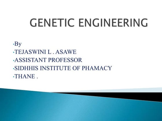 Basic principles of genetic engineering | PPTX