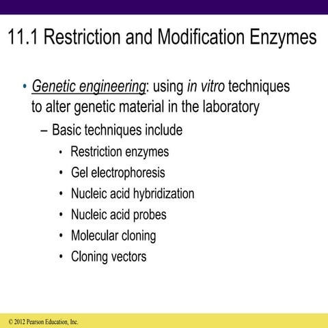 restrict engineering and modification of enzymes | PPT