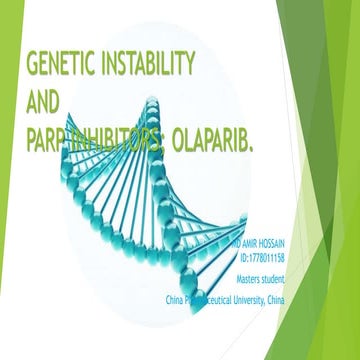 Genetic instability(One of the Hallmarks) and Treatment options | PPTX