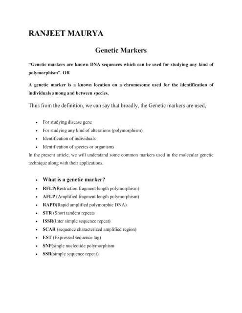 Dominant and codominant markers30nov | PPTX
