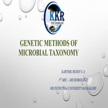 Genetic methods of microbial taxonomy | PPT