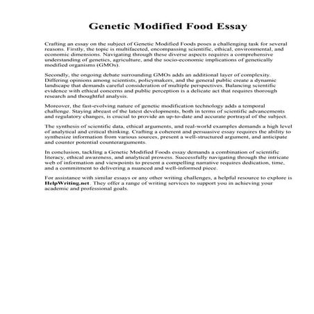 Gmo Food Essay | PDF