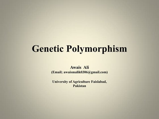 Genetic polymorphism | PPTX