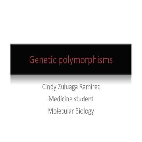 Genetic Polymorphisms Pptx Pptx