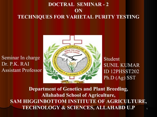 Seed Testing for Germination | PPTX