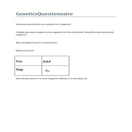 Genetic, questionnaire | DOCX