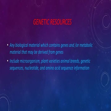 Genetic resources.pptx presentation for bs | PPTX