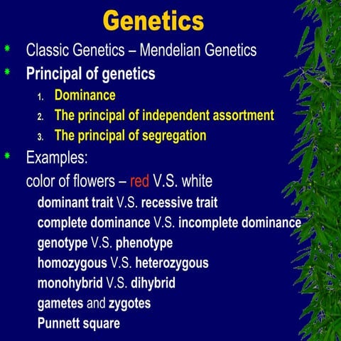 Genetics classic-genetics-mendelian-genetics2320 | PPT