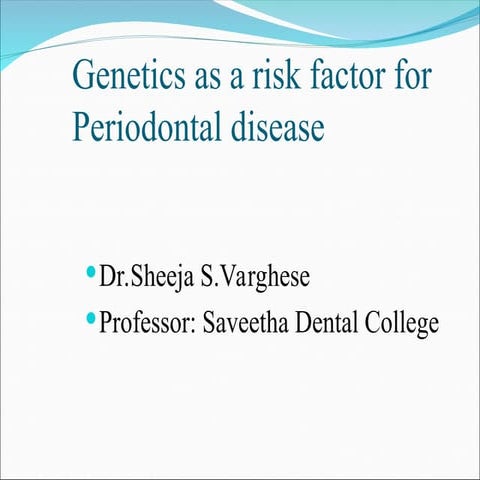 Genetics as risk factor for periodontitis | PPT