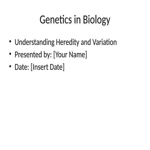 Introduction to Genetics | PPTX