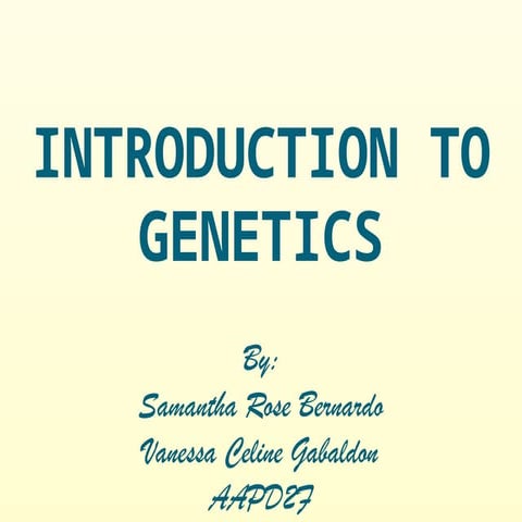 Introduction to Genetics | PPTX