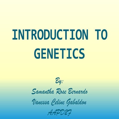 Introduction To Genetics Ppt