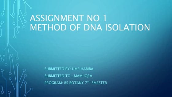 Dna isolation | PPTX