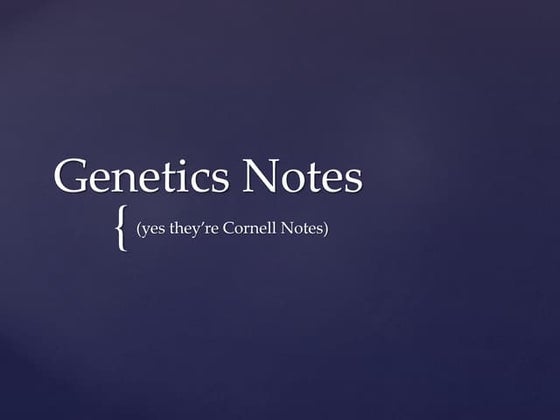 Chapter 11 7th grade genetics notes section 1 easy | PPTX | Genetics ...