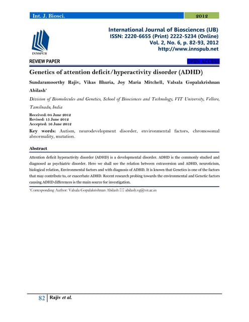 Attention, Problem Solving And Decision Making In Adult Subjects With ...