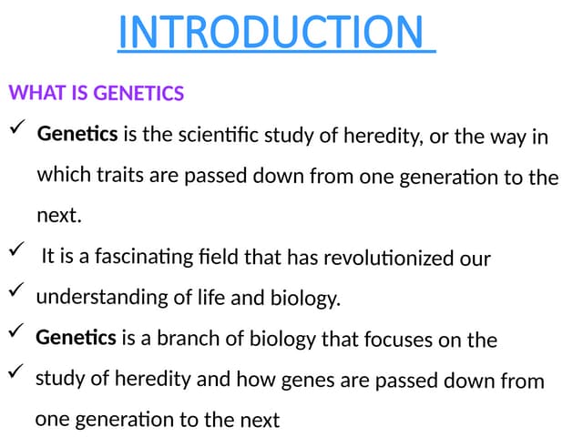 Introduction to Genetics | PPTX