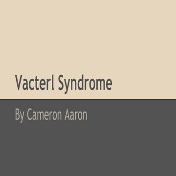 Vacterl Syndrome | PPT