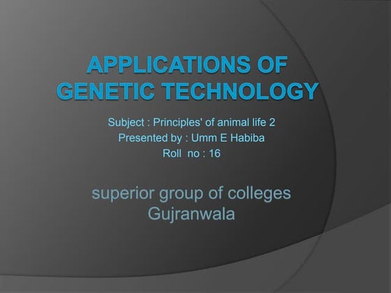 4.4 Biotechnology And Genetic Engineering | PPT
