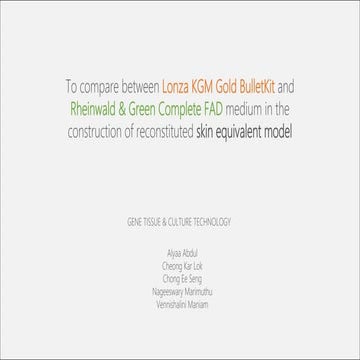 Lonza kgm gold bullet kit versus rheinwald and green complete fad ...