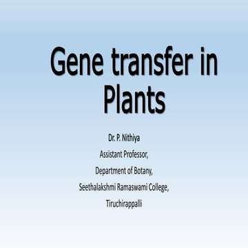 Gene transfer in plants 2- biological vector | PPTX
