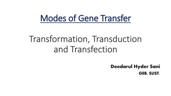 Gene transfer mechanisms in bacteria | PPT