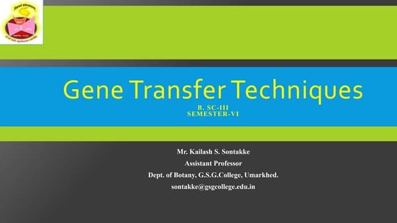 Gene transfer methods | PPT