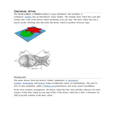 Geneva mechanism ppt | PPTX