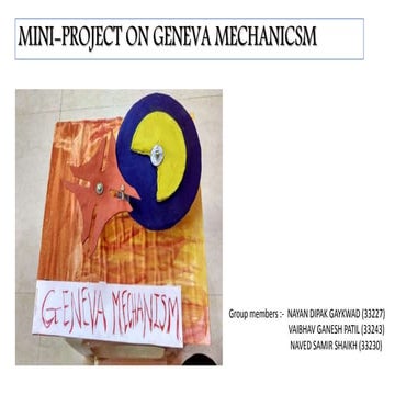 Geneva mechanism ppt | PPTX