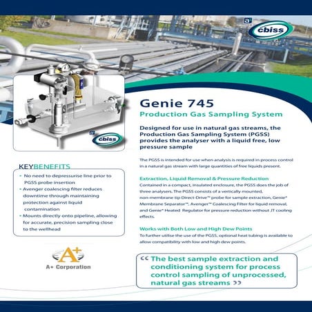 Genie 745 production gas sampling system datasheet | PDF