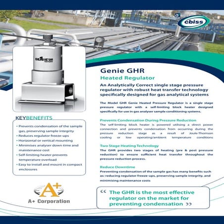 Genie ghr heated pressure regulator datasheet | PDF