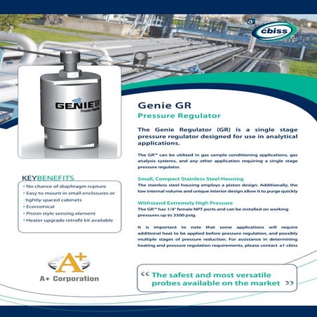Genie gr pressure regulator datasheet | PDF