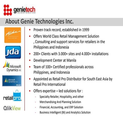 GenieTech Indonesia - Retailpro | PPTX | Retail Industry | Industries
