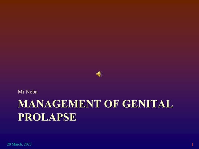 Manchester repair (Fothergill’s Operation) | PPTX