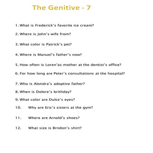 Genitive 7 | PDF