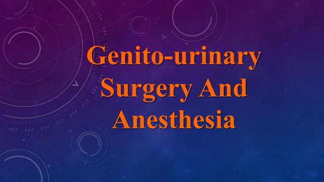 Renal impairment and anaesthesia | PPTX